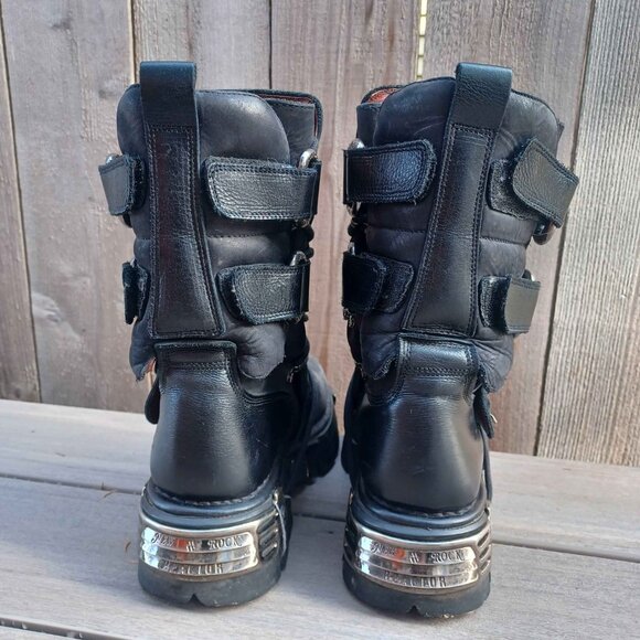 New Rock | Shoes | Rare Vintage New Rock Reactor Black Leather Chunky ...